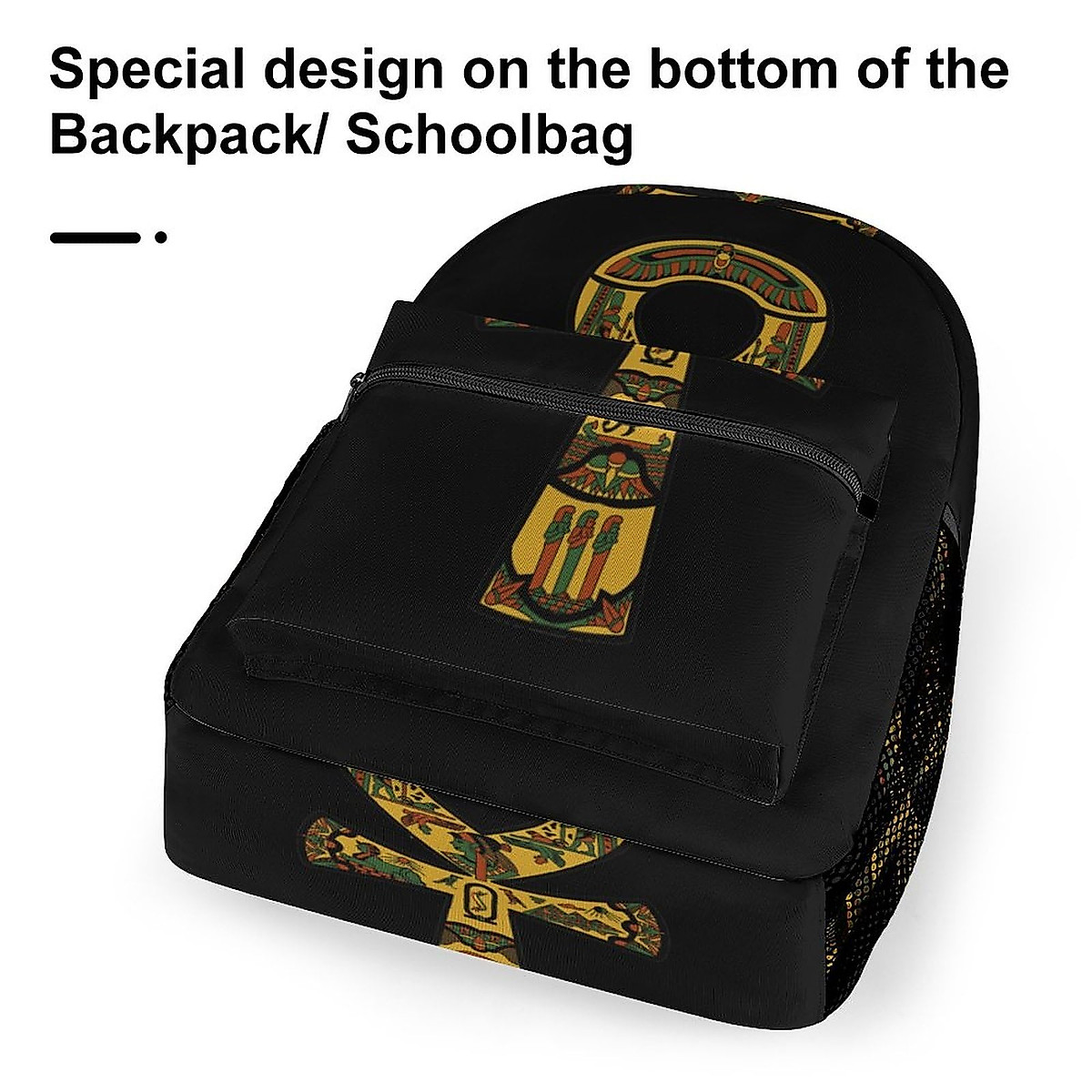 Ankh Detailed RBG Backpack for Women Men Casual Travel Daypack Business Work Shoulder Bag Gifts