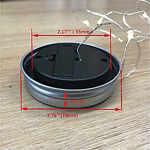 KZOBYD 6 Pack Mason Jar Lid Solar Waterproof Fairy Starry Firefly Lights for Regular Mouth Mason Jar Lantern on Patio Yard Pathway Festivals Home Decor(Jars Not Included)(6, White)