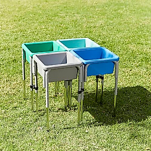 ECR4Kids 4-Station Sand and Water Adjustable Play Table, Sensory Bins, Contemporary