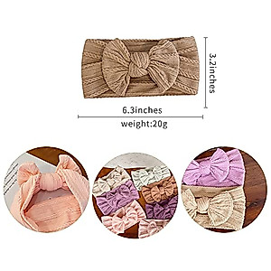 12PCS Baby Headbands and Bows Nylon Headbands for Baby Girls Headdresses For Newborns Fade Color baby Headbands Turban Knotted