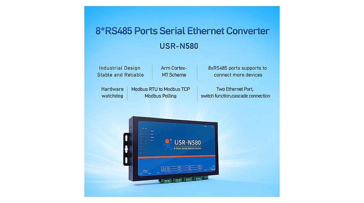 Lubeby Smart USR-N580 8-Channel MQTT Modbus Gateway for Industrial IoT