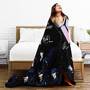 Plush Throw Flannel Blanket Home Furnishing Blanket Sofa Blanket Ultra Bedding Throws for Traveling Camping Gift 60'' x 50'' -1