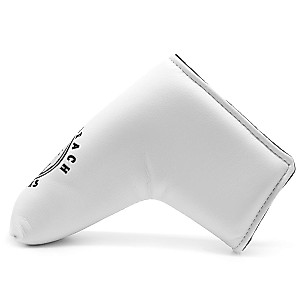 Golf Blade Putter Head Cover White/Navy Blue/Red Golf Putter Headcover Magnetic Closure for fits for Scotty Cameron Newport, Odyssey, Taylormade mytp putters (white)