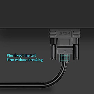 JUXINICE Copper Wire Db9 Extension Serial Cable Male to Female,Double Shielded with foil & Metal Braided,Gold Plated D-SUB 9 Pin Serial Cable RS232/RS485 Cable-Black 10ft