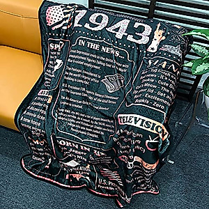 Henghere 80th Birthday Gifts for Women Friend, Mom, Grandma, Sister, Wife, Aunt, Coworker, Happy 80 Year Old Birthday Decorations Women | Blanket for Bed Sofa 60x50 Inches, Rose Gold