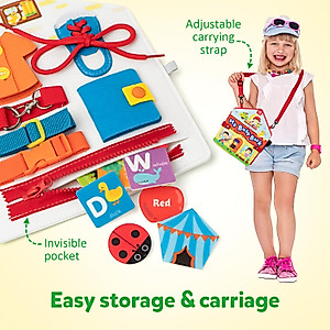 Coogam Toddler Felt Montessori Busy Book, Activity Sensory Boards Fine Motor Skill Quiet Book Car Travel Binder Autism Toys Preschool Learning Educational Gift for 3 4 5 Year Old