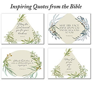 Thank You Inspirational Bible Verse Note Cards with Envelopes - Pack of 48