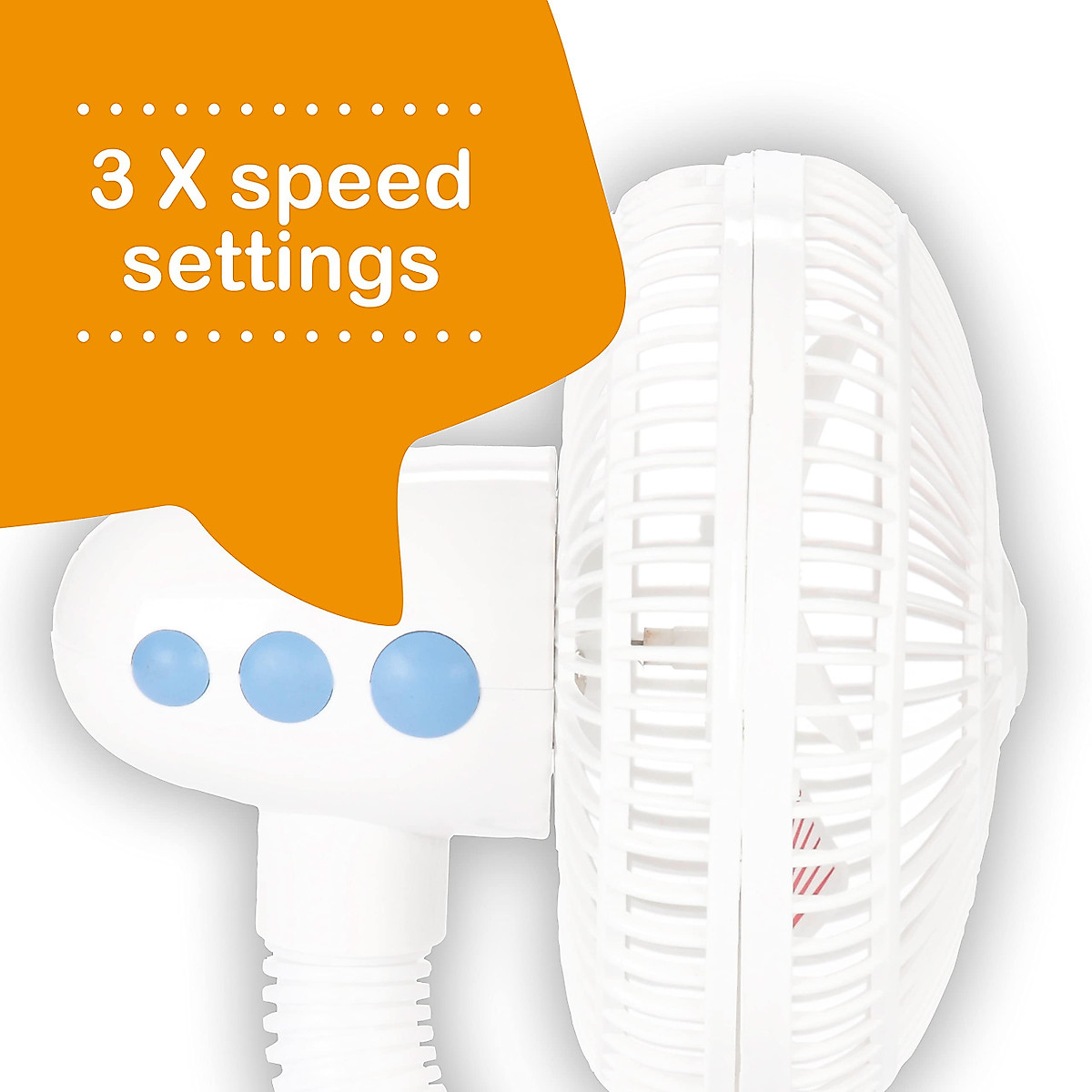 Diono Stroller Fans, Pack of 2 Clip On Baby Safe Stroller Fans with Flexible Neck for Perfect Angle, Universal Fit with Most Strollers