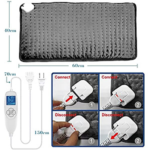 KOTOFATA Quick Heat pad Heating Pads for Cramps Shut Off, Back Pain and Cramp Treatment Pads Soft and Comfortable Fabric Pads with LCD Screen to Keep Warm in Winter