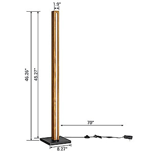 EDISHINE Wooden Corner Floor Lamp, Sleek Dimmable LED Atmosphere Lamp, Minimalist Standing Mood Lighting for Living Room, Bedroom, Studio, Office, 3000K Warm Light, 46"