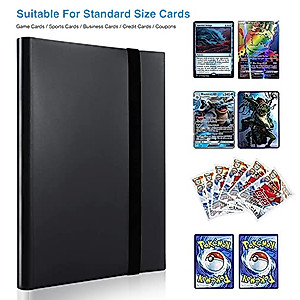 LIUDU Card Binder 9-Pocket,360 Pockets Game Cards with 20 Sleeves,Trading Card Collection Zipper Binder Holder for Kids Gifts (Black 360Pockets)