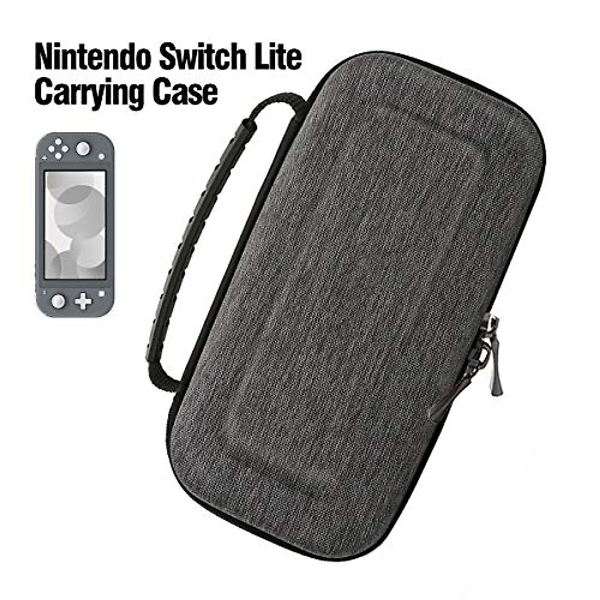 TiMOVO Carrying Case for Nintendo Switch Lite, Shock Absorbing Protective Travel Carrying Pouch Durable Hard Shell Bag with Handle for Nintendo Switch Lite, Game Cards, Accessories - Gray