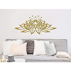 Lotus Flowers Wall Decal. Namaste Vinyl Sticker. Boho Decals. Mehndi Decal. Yoga Studio Wall Decor. Bohemian Bedroom Decor. Living Room Wall Art N22