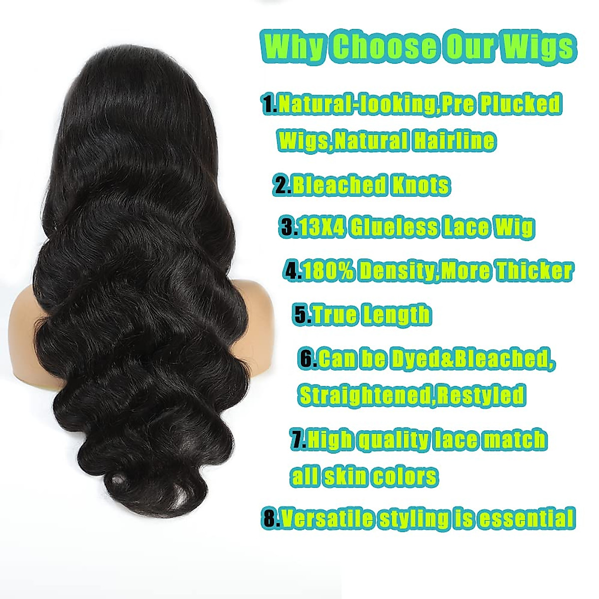 Yogurtgirl 13x4 Lace Front Wigs Human Hair, 20Inch Glueless Human Hair Wigs for Black Women, HD Transparent Body Wave Lace Front Wigs Human Hair Pre Plucked with Baby Hair, 180% Density Glueless Wigs.