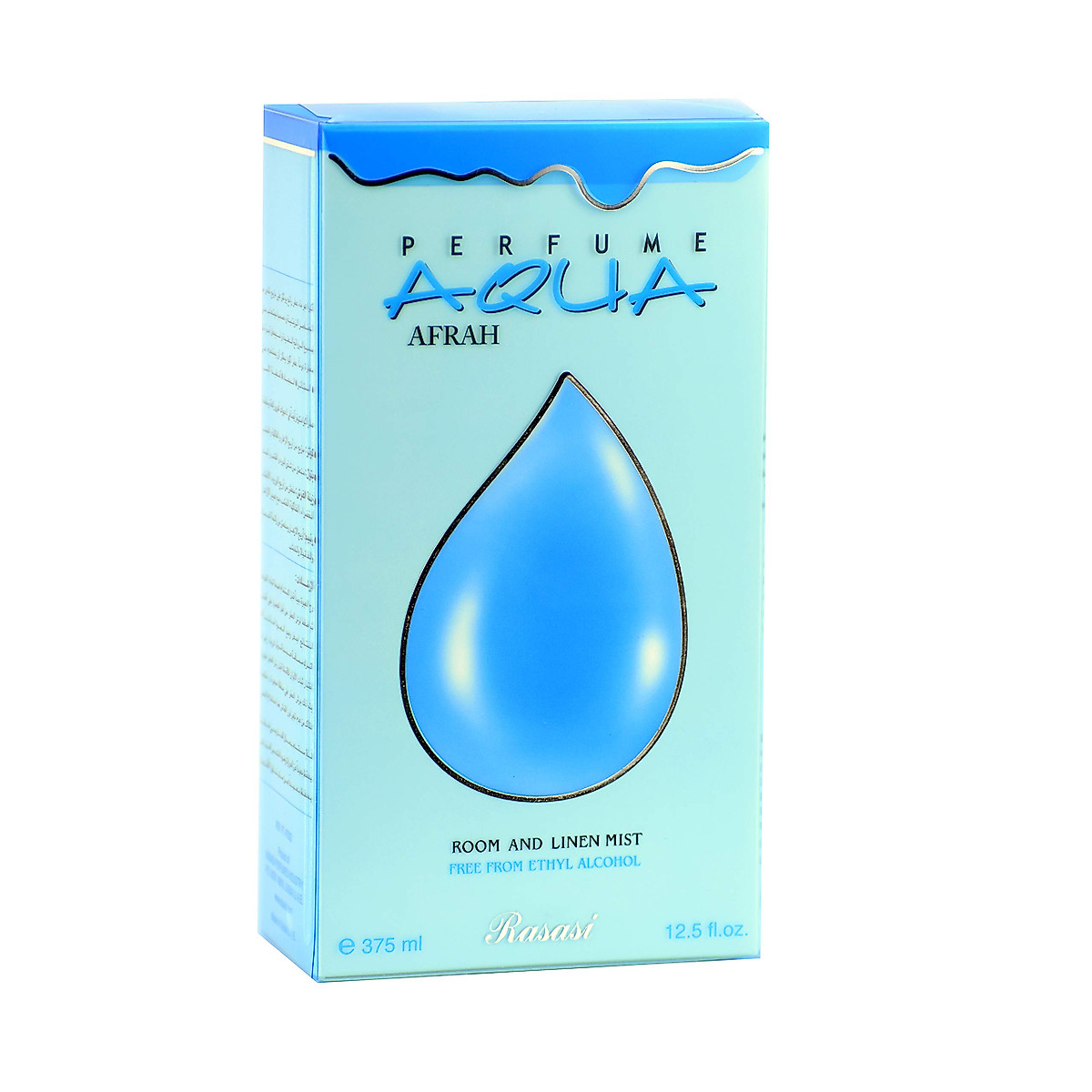 Aqua Afrah Air Fresheners - 375ml(12.7 oz) | Aromatic Essential Oil Spray | Fresh Blend of Lemon, Black Currant, Woody, Musk | Long Lasting Room Fragrance | by RASASI (Afrah)