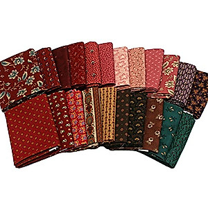 Fields 10 Fat Quarters - American Civil War Fat Quarter Bundle 1800's Historical Reproduction Quality Quilters Cotton Fabrics FQs