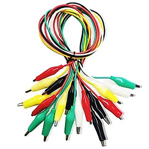 10PCS Premium Electrical Crocodile Alligator Clips Test Lead & Probe, 5 Colors Soft Dual Ended Electric Alligator Clip Jumper Wire Measure Kit with Insulator for Circuit Connection, Testing, Detection