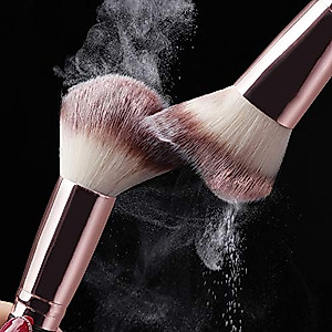 15 PCs Makeup Brushes, BABI BEAR Makeup Brush Set Professional Premium Synthetic Make Up Brushes for Blending Powder Blush Concealers Eyeshadow Foundation Brush with Travel Makeup Bag