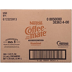 Nestle Coffee mate Coffee Creamer, Hazelnut, Liquid Creamer Singles, Box of 360 Singles