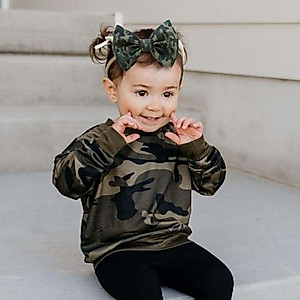 YanJie 3Pcs 4.5" Nylon Hairband for Baby Girls Newborn - Leopard Football Camo Printed Hair Accessories