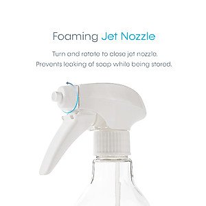 EZbrnd Eversoft Foaming Power Jet Dish Soap Spray Trigger Bottle + 4 Refill Dish Foam Soap Bundle, Yuzu Scent