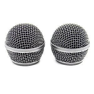 AUEAR, 2 Pack Microphone Grill Grille Ball Head Replace for SM58 BETA58 SM58LC SA-M30 SV100 RK143G for Pgx2 Slx2