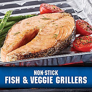 Kingsford Grilling Kingsford Fish and Veggie Aluminum Grill Liners | No More Food Falling Through Grill Grates | Kingsford Grill Accessories, BBQ Accessories | Non-Stick Disposable Grilling Liners