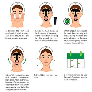Peel Off Face Mask Charcoal Organic Bamboo with Vitamin C Blackhead Remover Mask, Activated Charcoal Face Mask Skincare Dark Spot Remover for Men and Women, Blackhead Extractor Acne Mask 2.7 oz 80 g