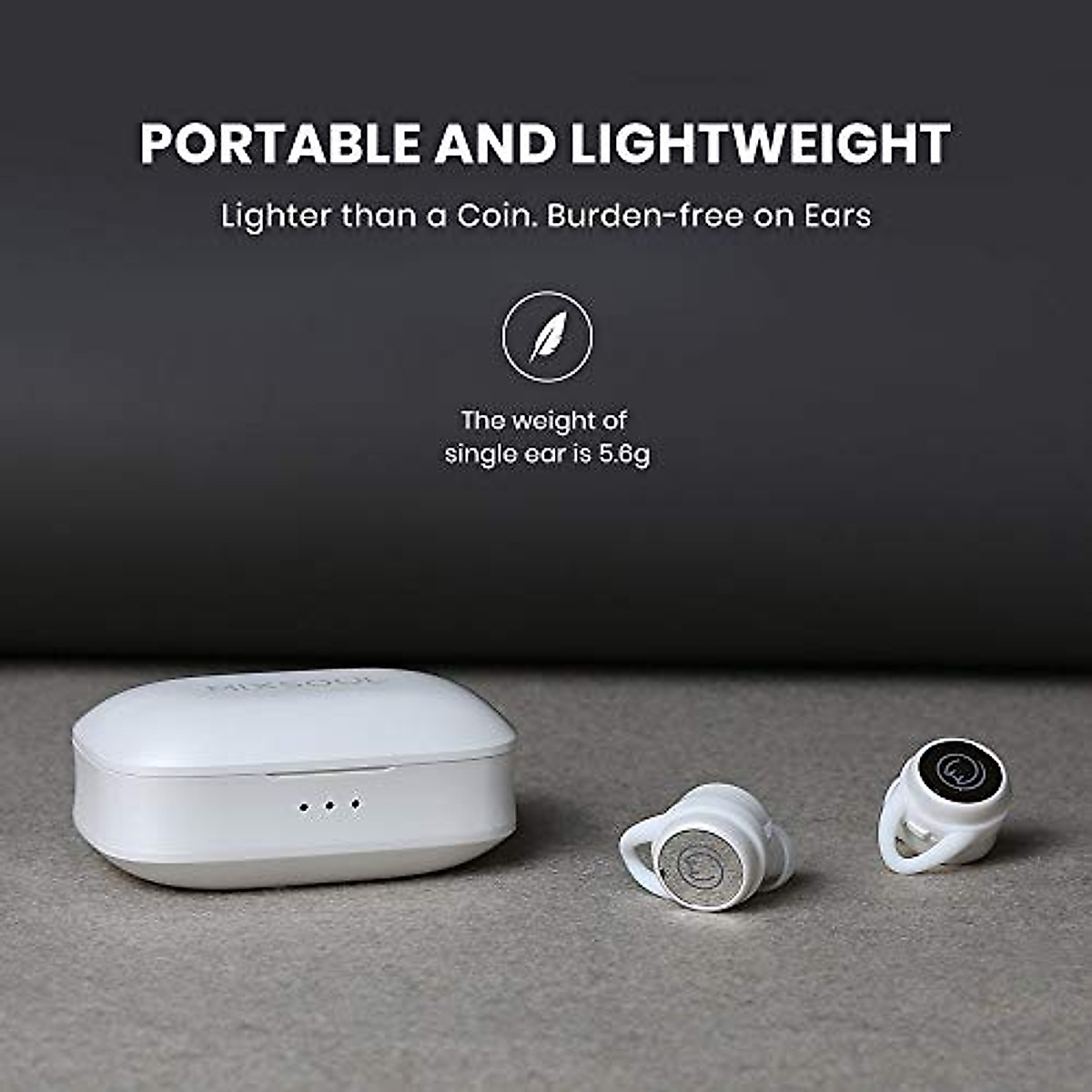 Mixsoul TWS Bluetooth 5.0 Earbuds with Charging Case, Mini HD Stereo Sound Noise Cancelling in-Ear Headphones, One-Step Pairing IPX5 Waterproof True Wireless Earbuds Built-in Mics for iPhone/Android