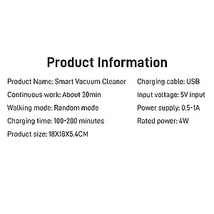 XNGIIKIN Robot Vacuums Robotic Vacuums Floor Cleaning Machines for Low Carpets, Pet Hair, Hard Floors (White)