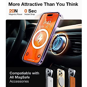 TORRAS UPRO™ Ostand for iPhone 14 Pro Max Phone Case, Compatible with Magsafe with Invisible Stand, [MIL-Grade Drop Protection] [Never Yellow] Shockproof Slim Magnetic iPhone 14 Pro Max Case, Clear