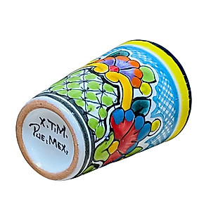 Floral Bouquet Talavera Clay Shot - Tequilero - Shot Glass - Mexican Shot Glass - Party Favors - Guelaguetza Designs