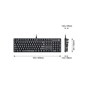 BLOOTH Mechanical Gaming Keyboard RGB Backlit 104 Keys, Red Switches Customizable Key with 12 LED RGB Color Modes, 7 Levels Brightness and Speed Adjustment, USB Wired for PC Gamers