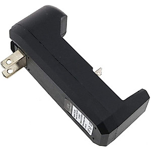 ZC Wall Charger Black 3, 7V Single Slot Rechargeable Battery Charger for 18650 18350 16340 14500 14000 Li ion Battery