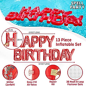 Pool Party Decorations Happy Birthday Pool Floats – Large Floating Letters Pool Party Decorations for Kids Birthday Party Decorations, Perfect for Summer Party Decor Birthday Banner Backdrop 
