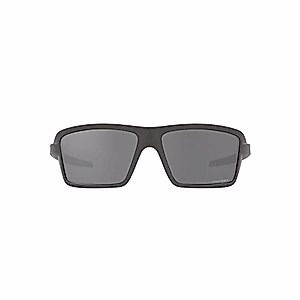 Oakley Men's OO9129 Cables Rectangular Sunglasses, Steel/Prizm Black, 63 mm