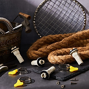 4 Pieces 15 mm/ 0.6 Inch Drain Hose Connector Elbow Fitting Air Conditioner Drain Hose Connector Air Conditioner Drain Hose Adapter with Stainless Steel Hose Hoop for Mini-Split and Window