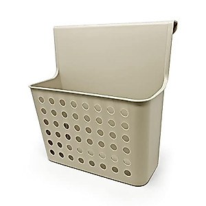 Plastific Kitchen Over Cabinet Drawer Door Hanging Organizer Basket Balance Attach a Trash Waste Bin Box Hanging Small Trash Suitable for Kitchen, Bathroom, Toilet, Bedroom (Taupe)