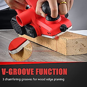 AOBEN 7-Amp Electric Hand Planer, 3-1/4-Inch 18000Rpm Handheld Planer for Woodworking, Power Wood Planer Chamfer for Home DIY