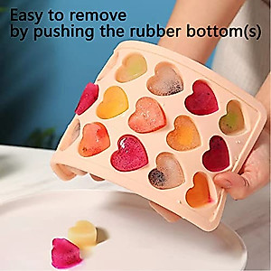Heart Shaped Ice Cube Trays - Silicone Heart Ice Cube Tray with Lid,Silicone Shaped Ice Cube Molds,Silicone Mini Heart Shape Ice Cube Mold,21 Holes,Easy to Remove,Easy to Clean,BPA Free