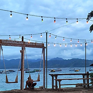 Xflism Outdoor 9FT Metal Poles with Hooks for Hanging String Lights 2 Pack - Garden, Backyard, Patio Lighting Stand for Parties, Wedding, Black