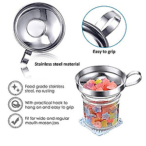 Jar Lifter tongs and Canning Rack Set with Canning Funnel,Stainless Steel Funnel Kitchen Jar Funnel Jar Lifter Tongs and Anti-Slip Canning Jar Lifter