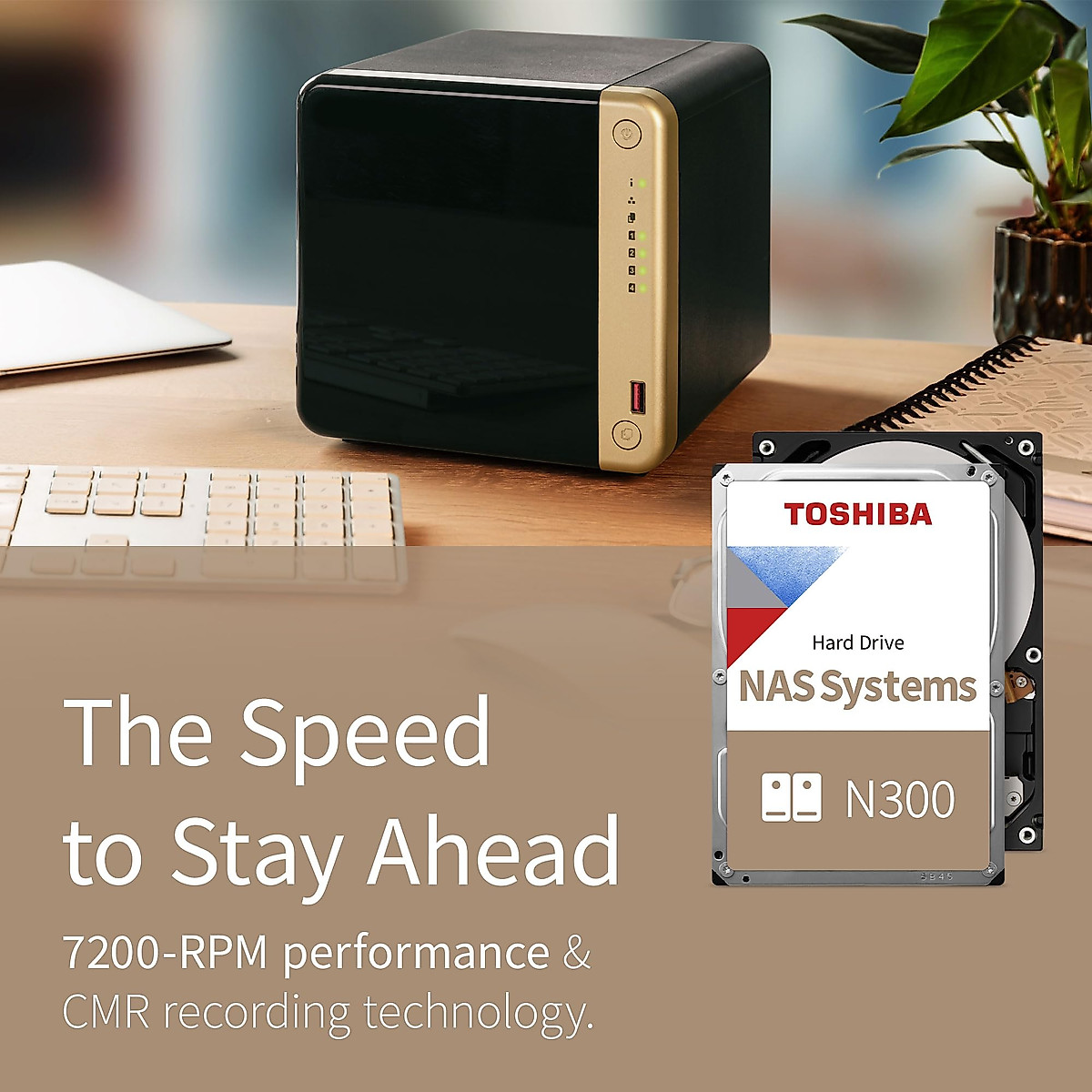 Toshiba 8TB N300 NAS 3.5 Inch SATA Internal Hard Drive. 24/7 Operation, Supports 1-8 Bay Systems, 256 MB Cache, 180TB/Year Workload, 3 Year Warranty (HDWG480UZSVA)