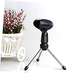 Mikinona 2pcs microphone stand microphone tripod mic holder bracket desk mic table mic stand microphone support mic bracket tabletop tripod microphone mount plastic desktop selfie stand