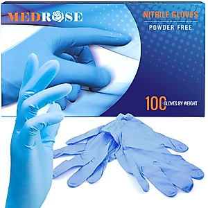 MedRose Medium Nitrile Gloves - 200 Count Disposable Gloves Latex Free - Powder Free Non-Latex Gloves, Medical Exam Glove