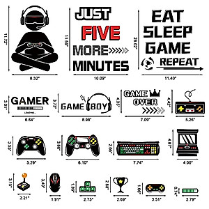 HONEYJOY Gamer Room Decor, Boys Room Decor, Gaming Room Decor, Playroom Wall Decals, Video Game Stickers Removable Wall Art for Kids Teens Men Bedroom Living Room