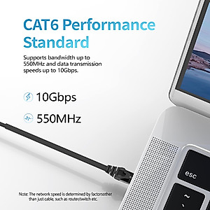 CableGeeker Cat 6/Cat5e Ethernet Cable 9 ft, 10Gbps Snagless Ethernet Cable, 24AWG Pure Copper High Speed Cat6 Cable RJ45 Internet Cable for Computer, Modem, PS5/4, Router, Gaming - 9 Feet in Black