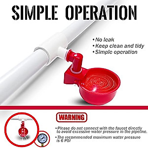 letsFix Chicken Water Cups for PVC with Tee, Automatic Waterer Kit for Poultry, DIY PVC Water Feeder for Chicken/Duck/Quail/Turkey, Chicken Waterer [8 Pack]