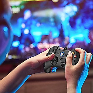 EasySMX Wired Gaming Controller,PC Game Controller Joystick with Dual-Vibration Turbo and Trigger Buttons for Windows PC/ PS3/ Android TV Box/Tesla(Black)