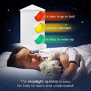 It's About Time Stoplight Sleep Enhancing Alarm Clock for Kids (Girl Car Clock)